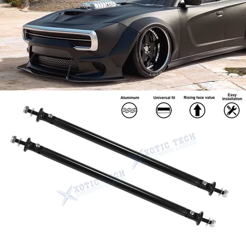 2Pcs Black Adjust Car Bumper Lip Splitter Strut Rod For Dodge Charger ...