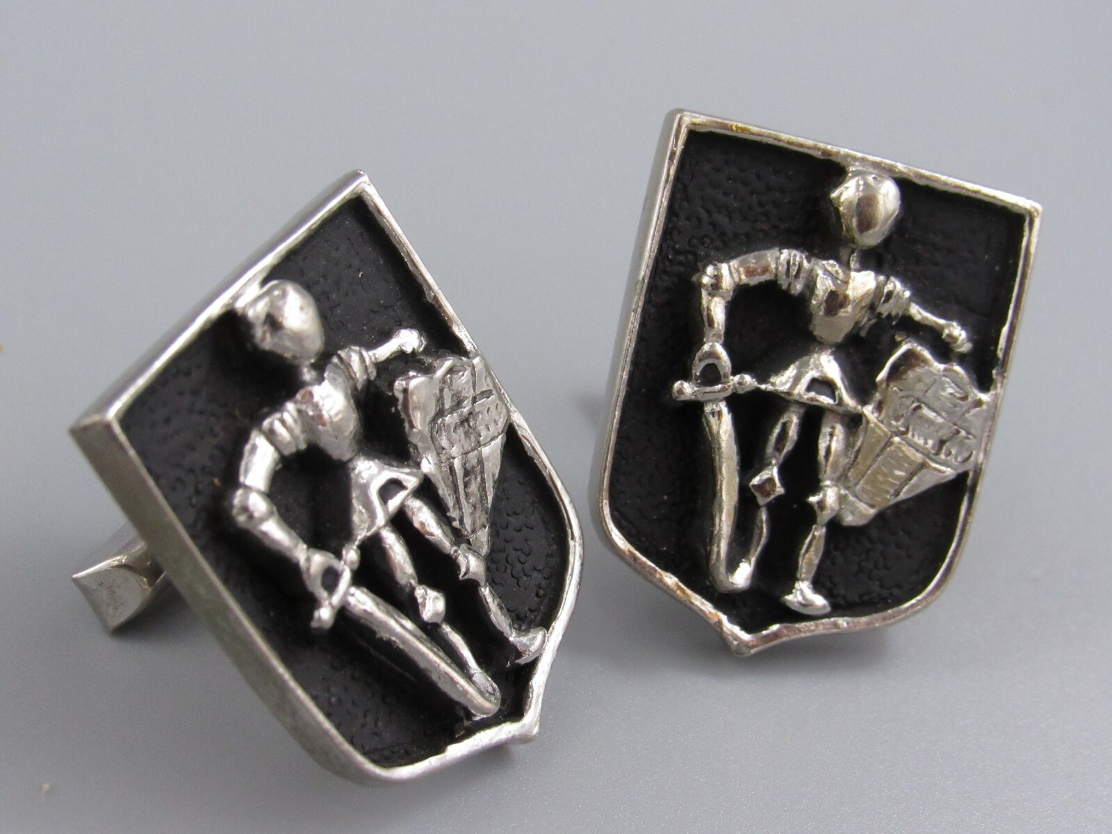 Mens Vintage CUFFLINKS KNIGHT IN SHINING ARMOR SWORD SHIELD Costume ...