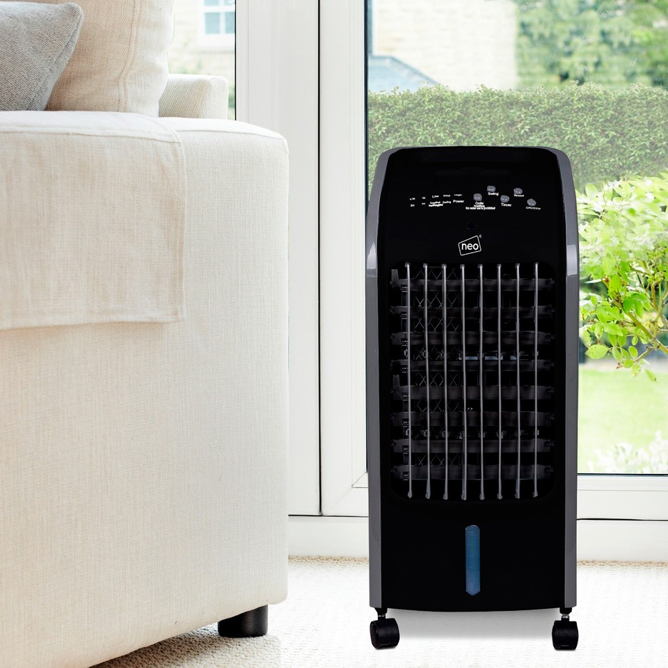 Neo Fan Air Cooler 4 Litre 80W Oscillating Portable Evaporative Cooler ...
