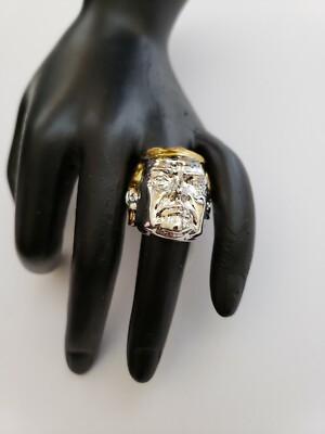 US President Donald Trump Ring Gold Hair with Silver Stainless Steel ...