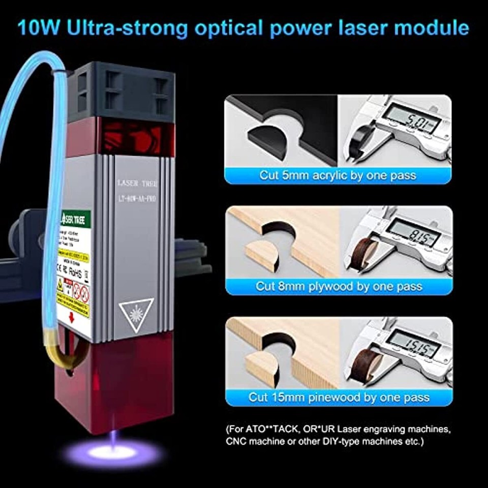 80W Laser Module +Air Assist Pump Kit with Adjustable 30L/Min,for Laser ...