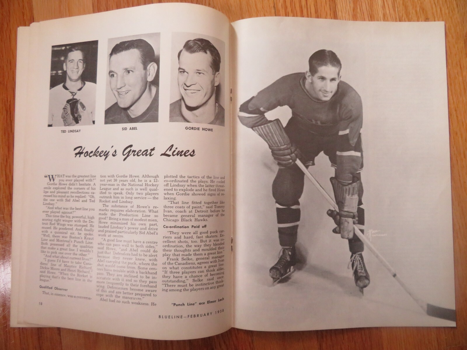 HOCKEY BLUELINE February 1958 BOSTON BRUINS Magazine DON McKENNEY No ...