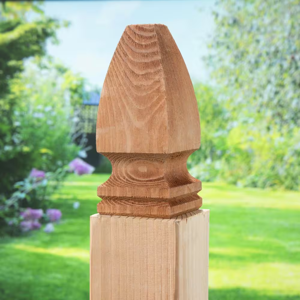 Vinyl Fence Post Caps Geetery 2 Set 3 X 3 X 7 Inch Wood Finial ...