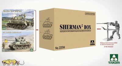 Takom 2205W Sherman - Big Box - 2 Bausätze + 1:16 US Tankcrewman - 1:35 ...