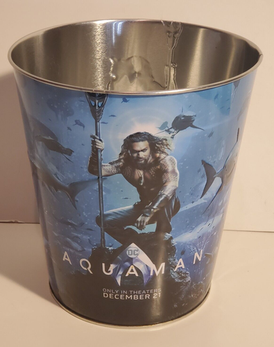 DC COMICS AQUAMAN MOVIE THEATER POPCORN TIN BUCKET 2018 GOLDENLINK ...