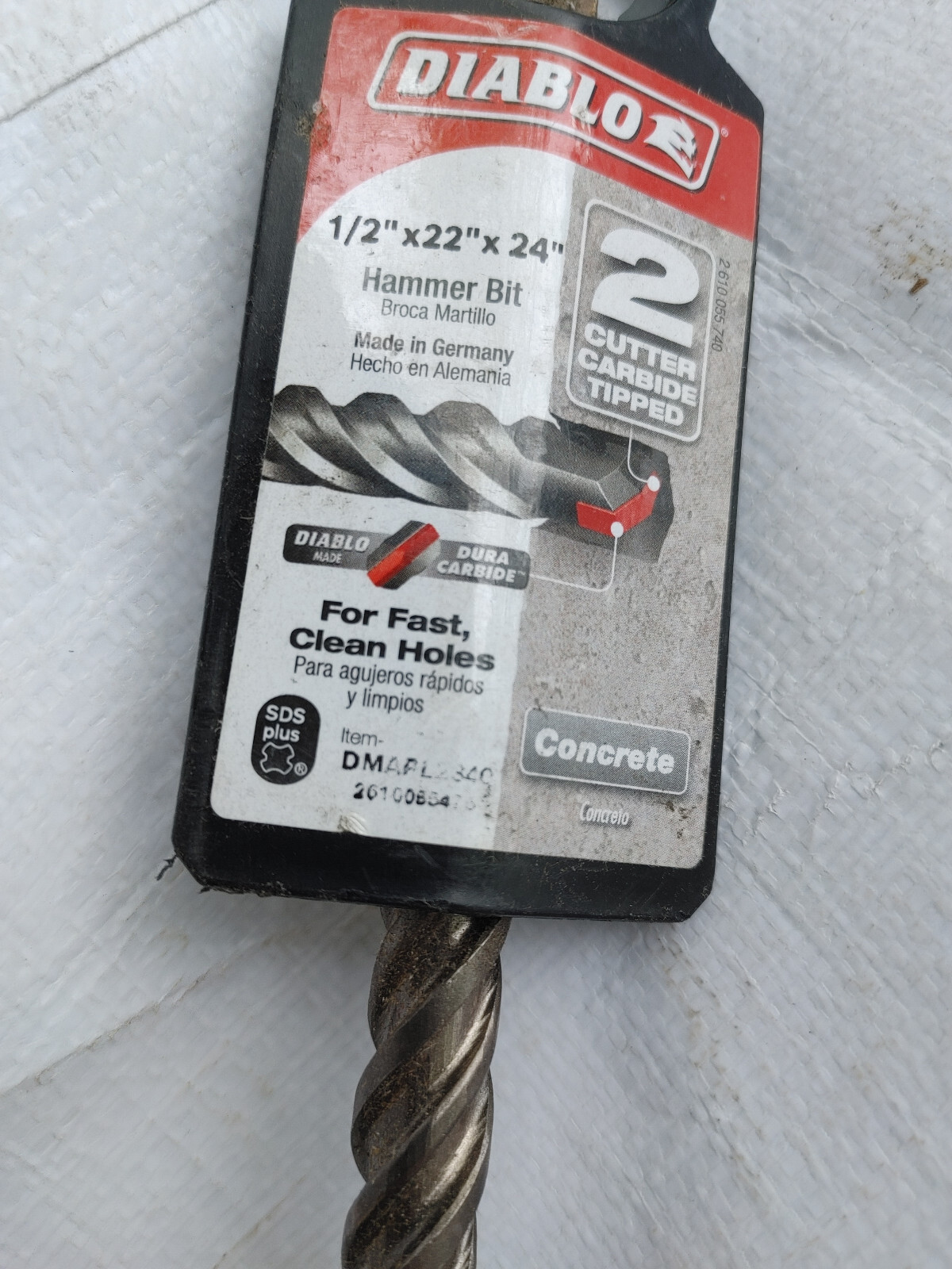 Diablo Tools DMAPL2340 1/2 in. x 22 in. x 24 in. SDS‑Plus 2‑Cutter (GQB ...