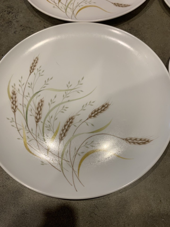 Vintage 4 Piece Melamine Whispering Wheat Assorted Plate Set | eBay