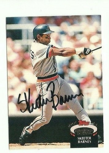 Skeeter Barnes 1992 Stadium Club autographed auto signed card Detroit ...