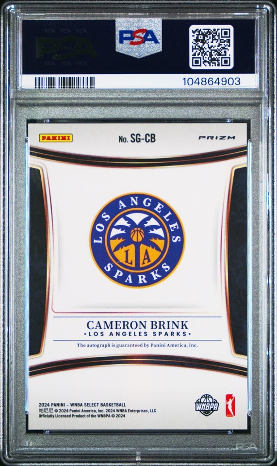 2024 Panini Select WNBA Cameron Brink #SGCB Signature Silver Prizm PSA ...