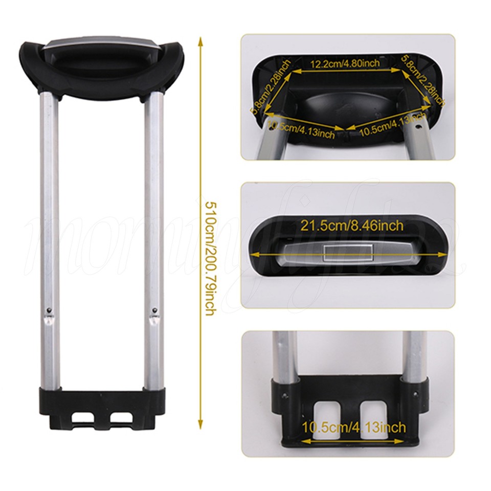 20 Inch Silver & Black Telescopic Pull Out Suitcase Handle Replacement ...