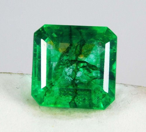 EGL Certified 10.50 Ct Colombian Natural Green Emerald Square Cut Loose ...