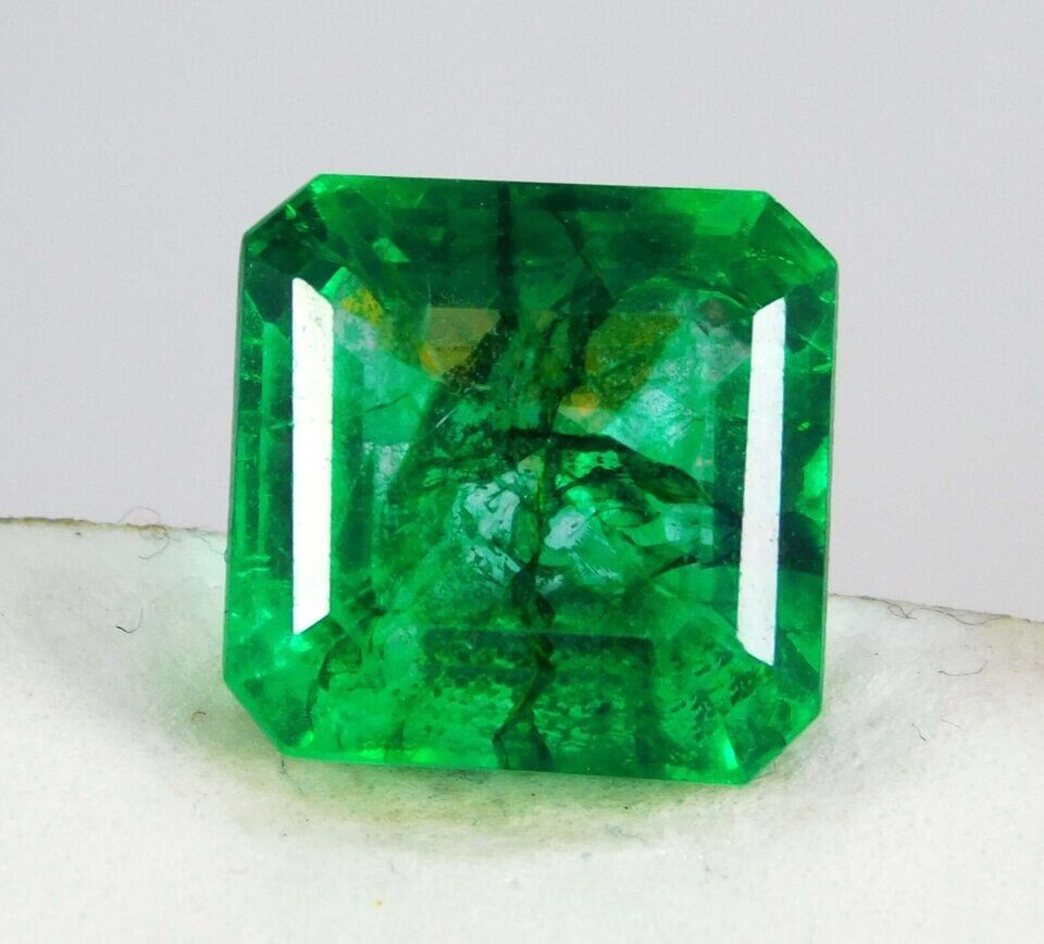 11 Ct Colombian Natural Green Emerald Square Cut Certified Loose ...