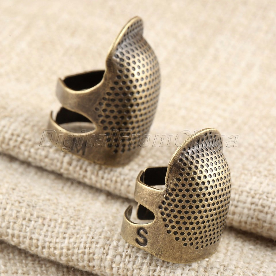 Antique Metal Brass Thimble Needles Partner Finger Protector DIY Sewing ...