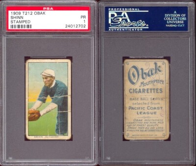 1909-11 Obak T212 JAMES SHINN ( Stamped) Sacramento PCL Baseball Card ...
