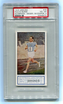 1928 Greiling Olympiade w/ Coupon 19 Paavo Nurmi Finland PSA 4 Running ...