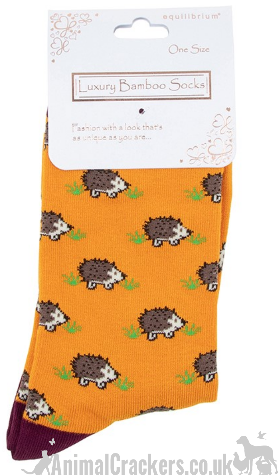 Ladies Bamboo Hedgehog socks Mustard Pink novelty Hog lover gift ...