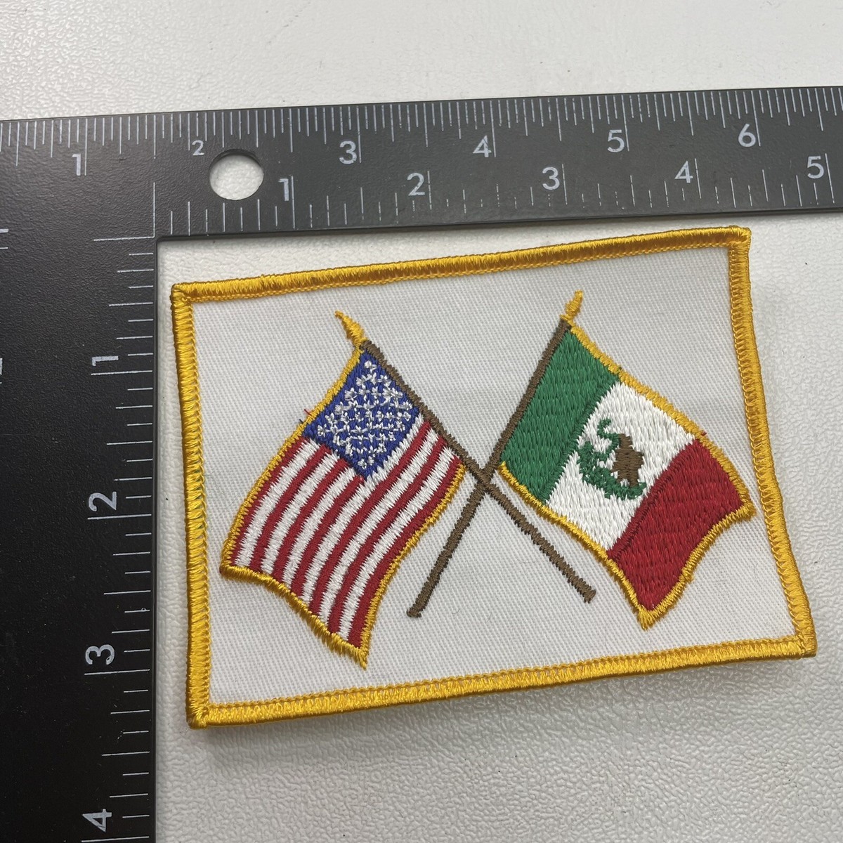 Mexican American Flags Crossed