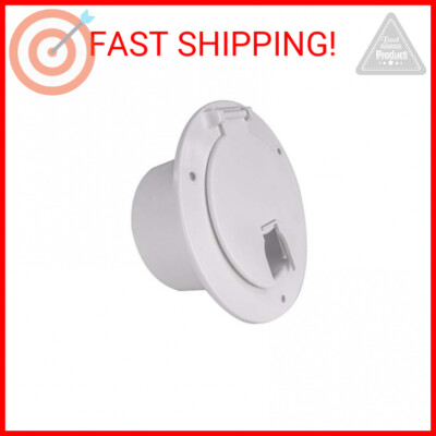 RecPro RV White Power Cord Hatch Cover | UV-Stabilized Plastic | Snap ...