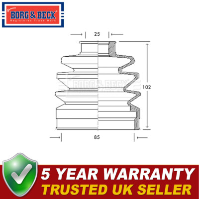 Borg & Beck Front Outer CV Joint Boot Set Fits MX-6 626 Probe Celica | eBay