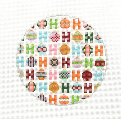 NDLPT Christmas HO HO HO Colorful Ornament Handpainted Needlepoint ...
