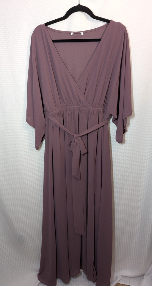 Baltic Born Women's Size 1X Mauve Kia Kimono Sleeve Side Slit Chiffon ...