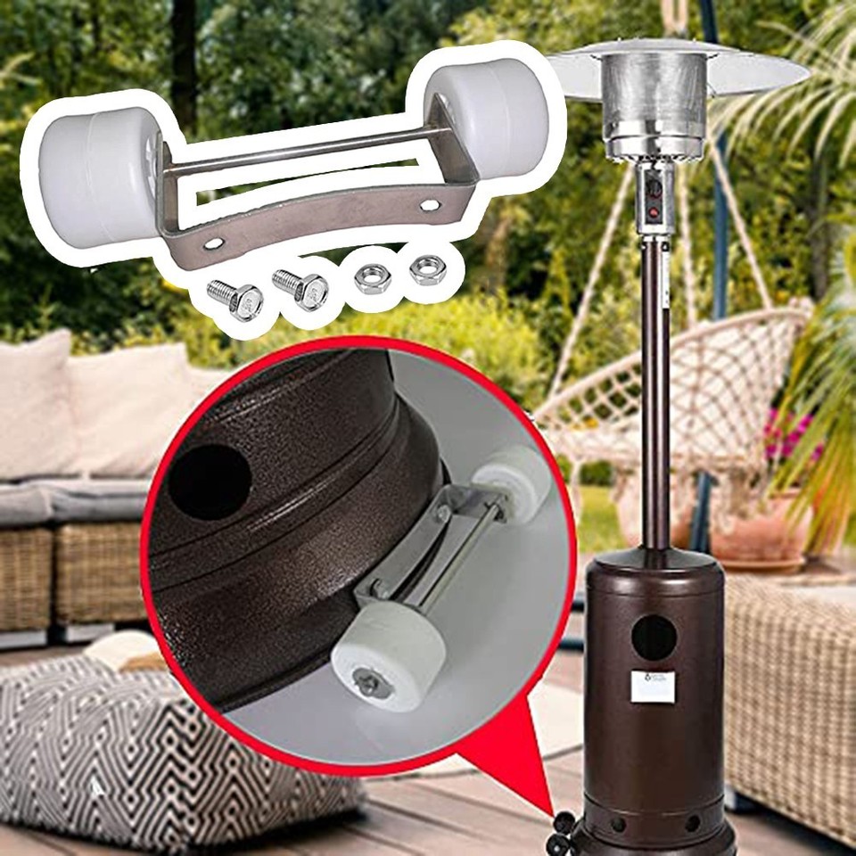 Patio Heater Wheels Outdoor Patio Iron Mounting Bracket Smooth Movement ...