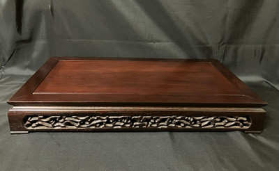 Japanese Bonsai Display Stand Wooden Base Pierced Carving Kadai Vintage ...