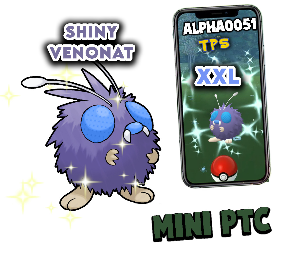 Pokemon Shiny Venonat XXL Mini P T C 80k + | eBay