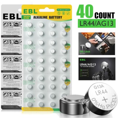 40x LR44 Button Cell 1.5V Alkaline Battery SR44 AG13 357 L1154 Watch ...