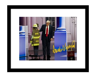 Donald Trump 8x10 signed photo print w Corey Comperatore firefighter ...
