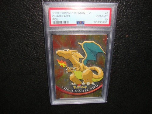 1999 Topps Pokemon Foil Charizard # 6 Psa 10 Mint Black logo 3rd print ...