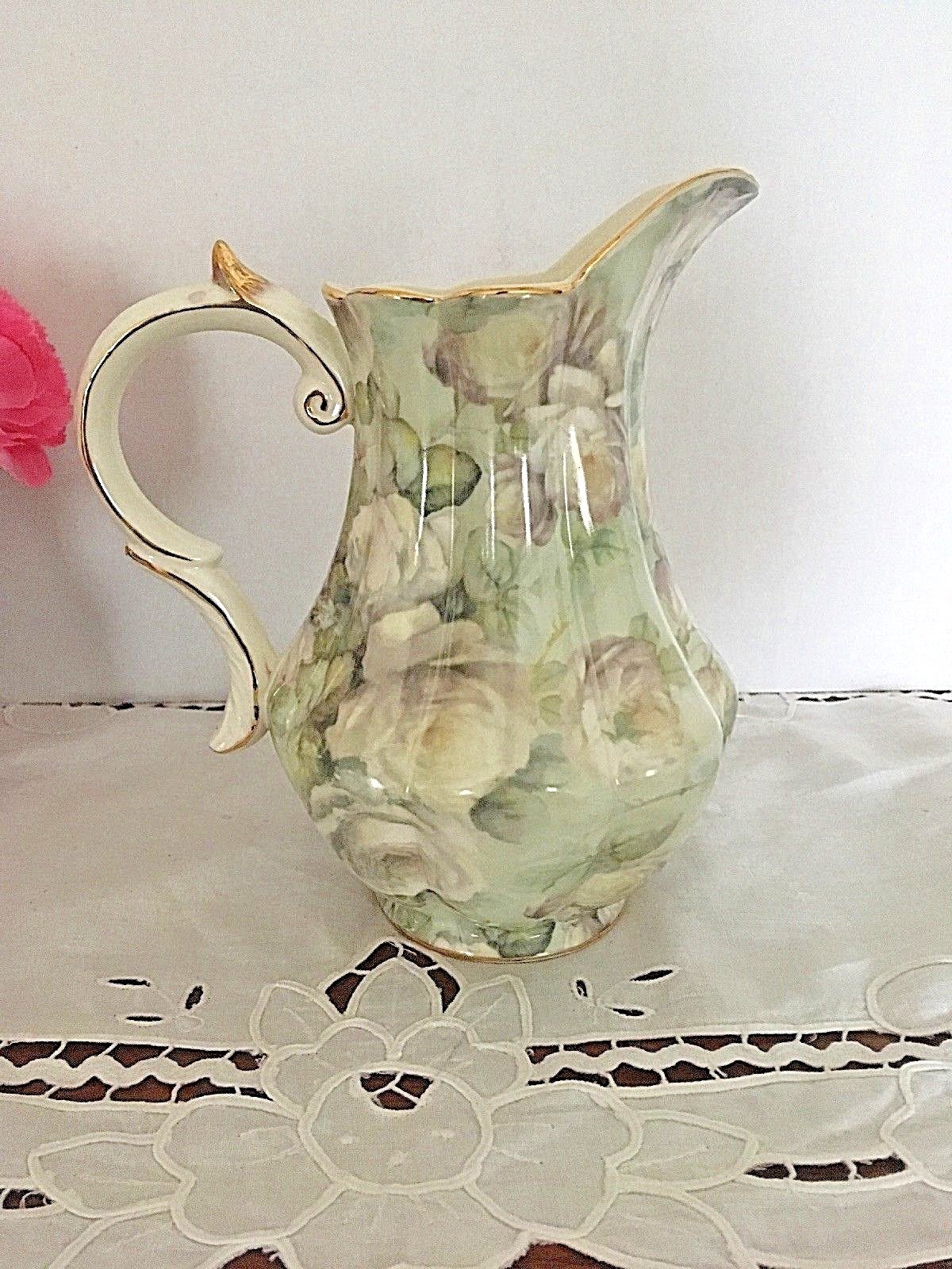 Porcelain White Pitcher in Victorian Rose From Ashley Peppertree ...