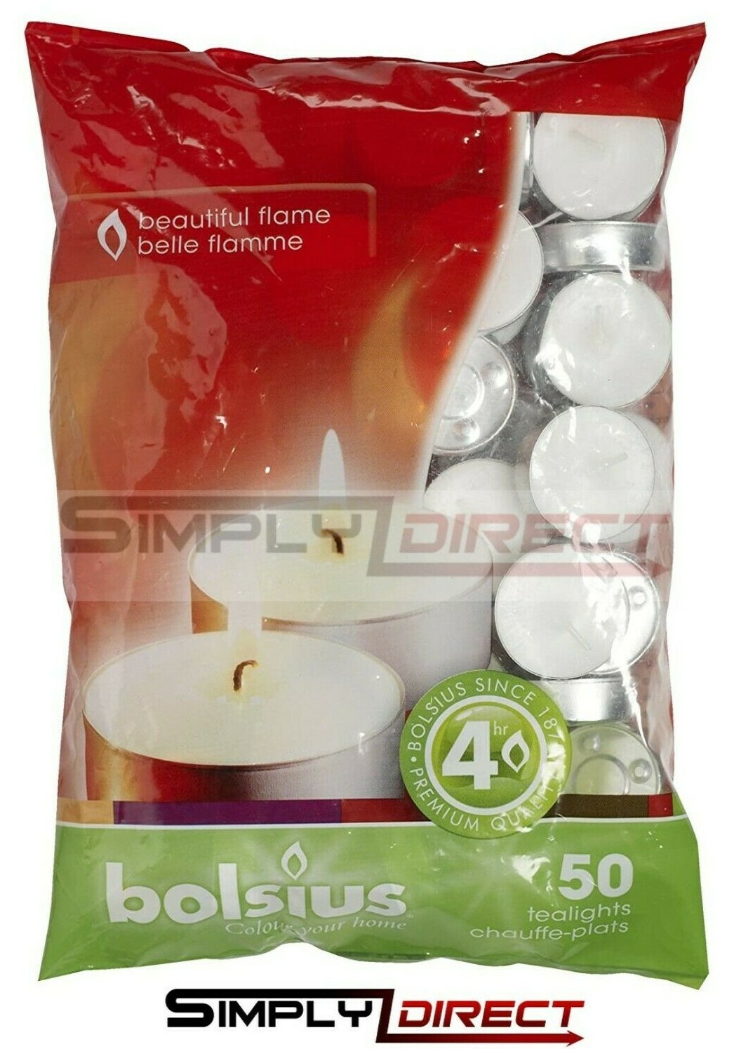 BOLSIUS Tea Lights 4 or 8 Hour Burn Candles Night Light Premium ...