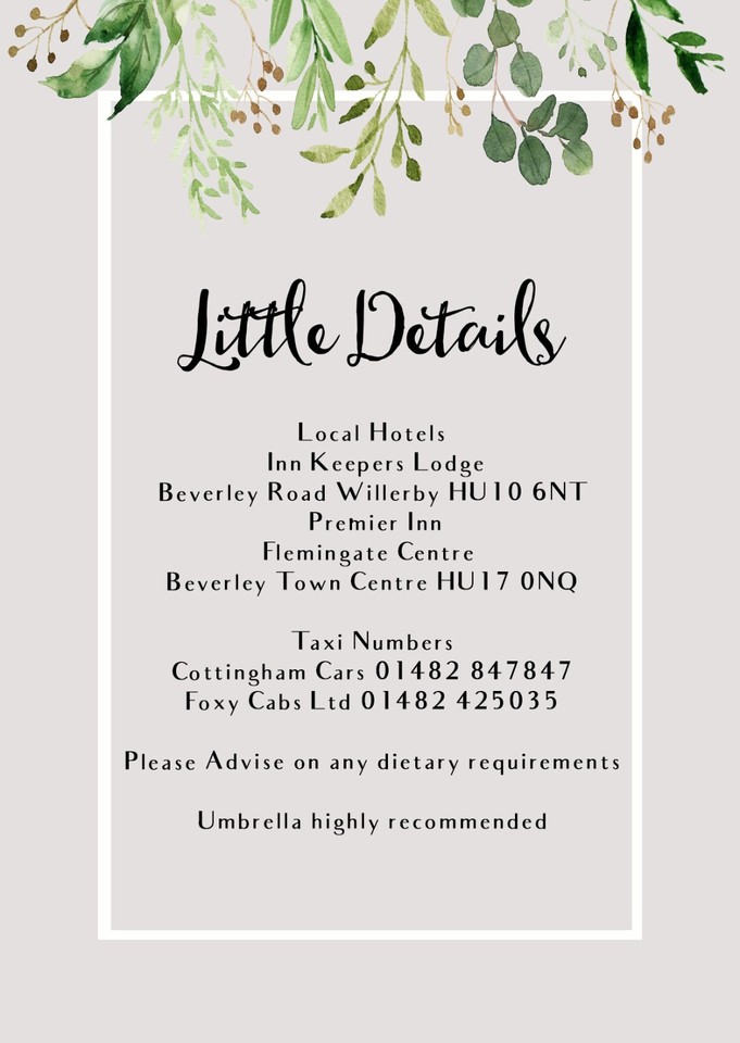 Personalised Luxury Rustic Wedding Invitations GREEN/GREY/LEAVES packs ...