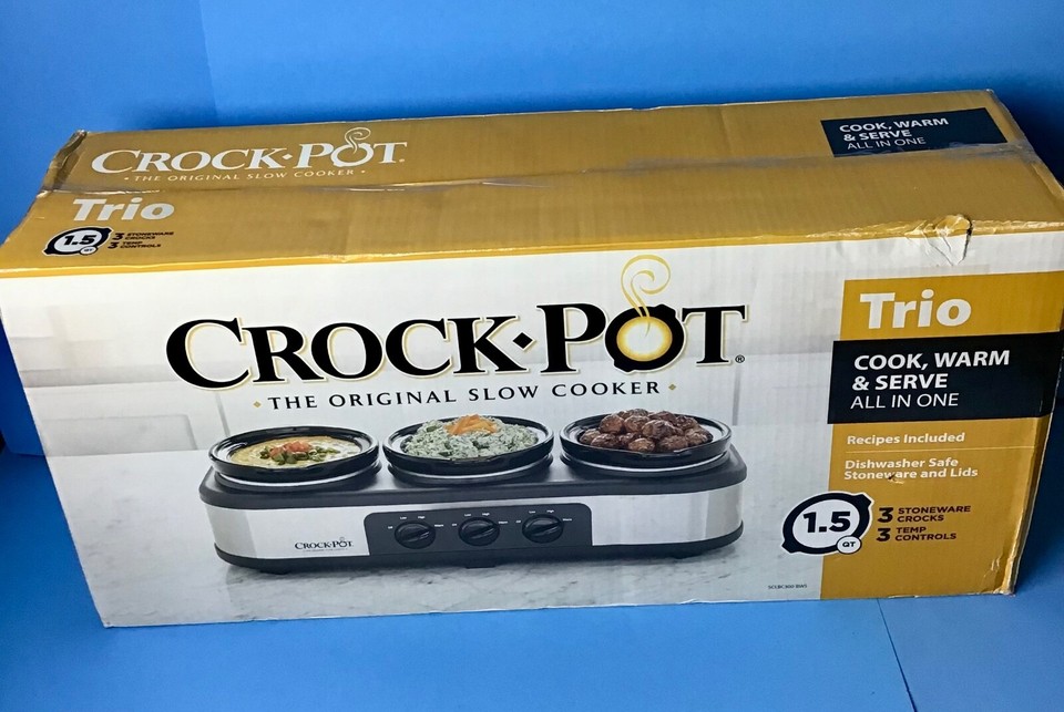 TRIO CROCK POT SLOW COOKER STONEWARE CROCK TEMP CONTROL ALL IN ONE | eBay