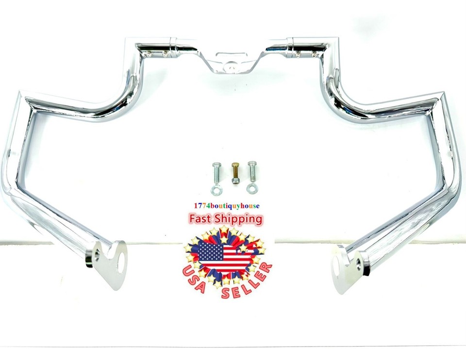 NEW SILVER Harley Softail Engine Guard BAR Street Bob Fat Boy Low Rider ...