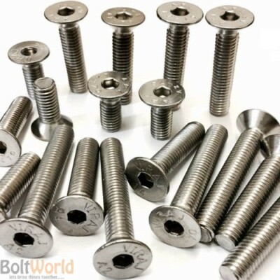 A2 & A4 STAINLESS STEEL M8 COUNTERSUNK CSK SOCKET CAP ALLEN BOLT SCREWS ...