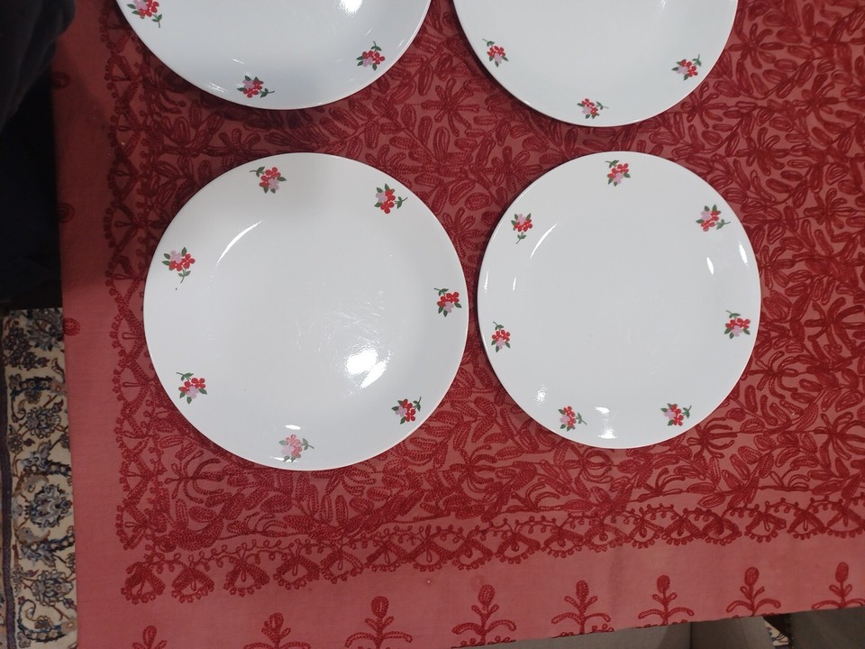 SET OF 6 CORNING CORELLE RED FLORAL 4, 10" DINNER PLATES 2, 8.5 Plates ...