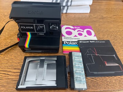 Polaroid Camera Spirit One Step 600 Land Black Instant Rainbow Stripe ...
