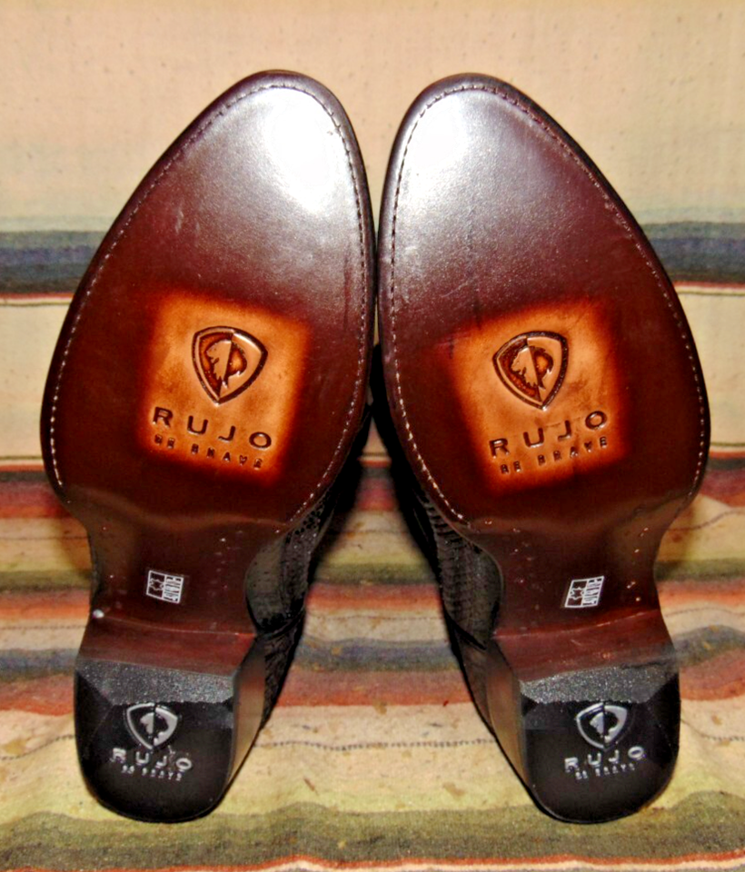 Mens Rujo The Jimmy Black Snakeskin Gray Leather Cowboy Boots 11.5 EE ...