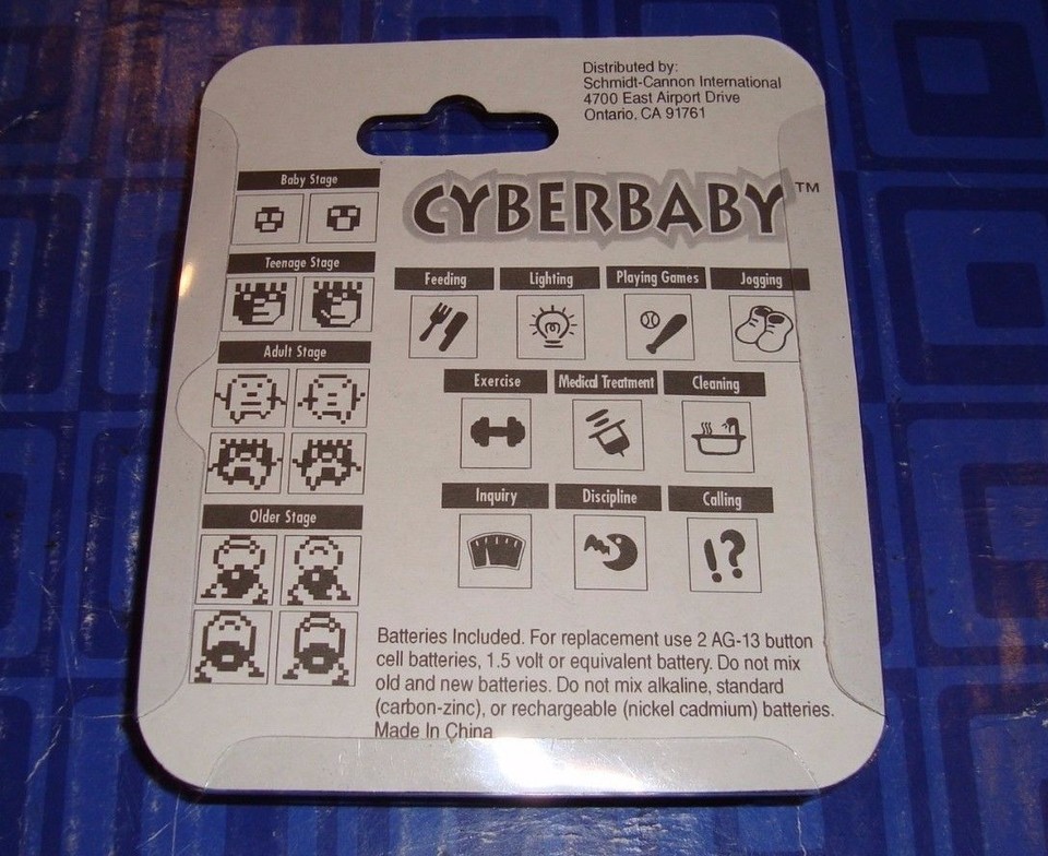 Cyber Baby Keychain Electronic Handheld Travel Game Keychain CE White ...