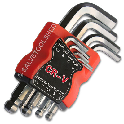 9 Piece Ball Point Stubby Hex Keys Allen Allan Alan Head Key Set Metric ...