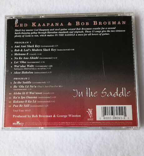 Led Kaapana Bob Brozman CD Slack Key Guitar Hawaiian In the Saddle NEW ...