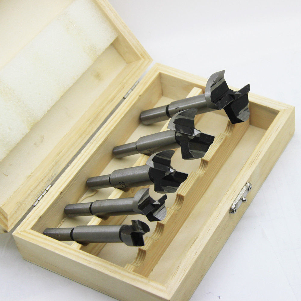 5x Forstner Flat Wood Drill Bit Set Hole Saw Cutter Wood Tools with ...