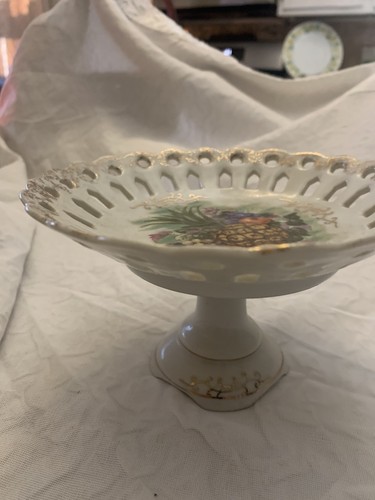 Vtg Betson compote pedestal dish candy trinkets hand painted | eBay