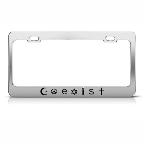 Metal License Plate Frame Coexist Religions Car Accessories Chrome | eBay