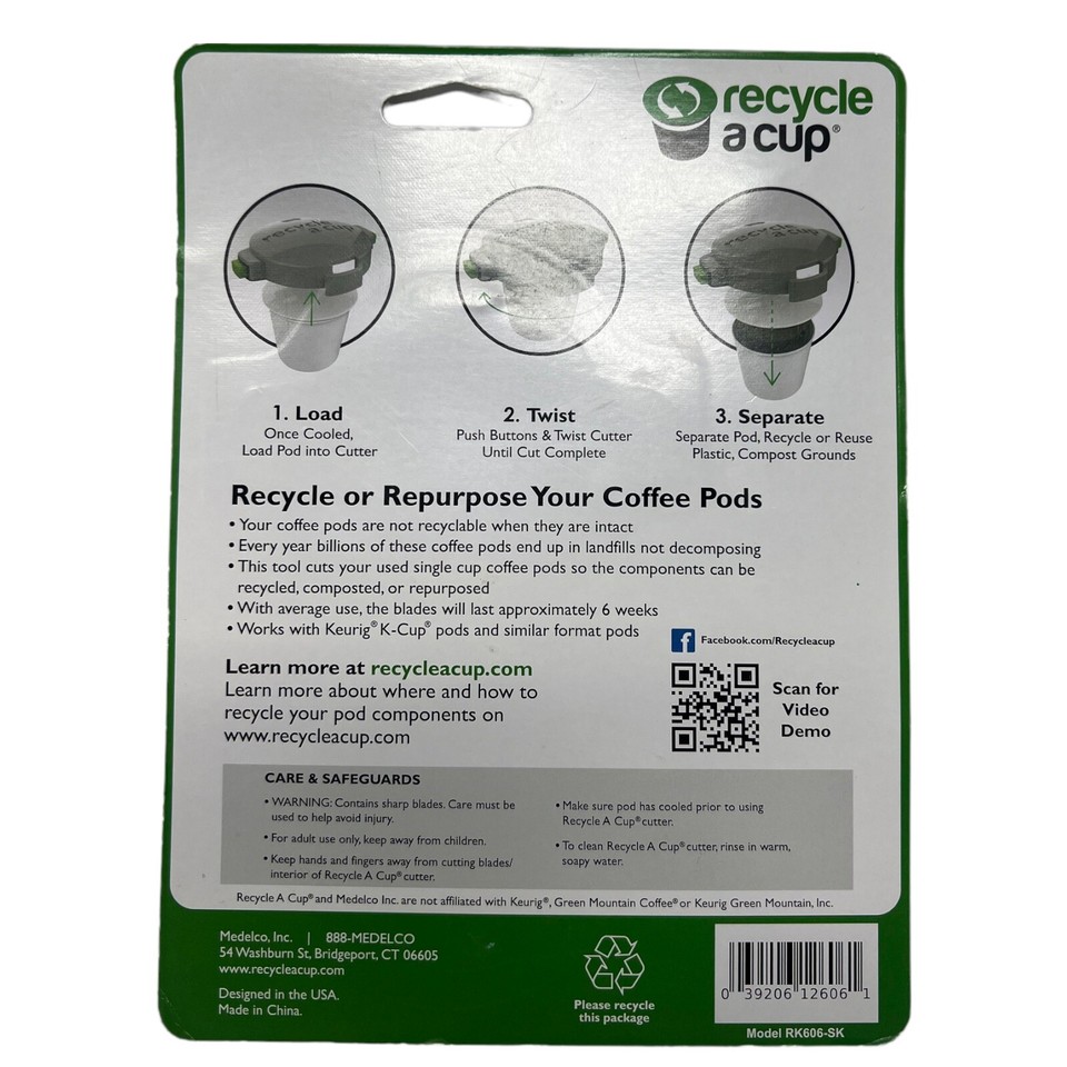 Recycle A Cup K Cup Pod Recycling Tool 2-Pack Coffee Single Repurpose ...