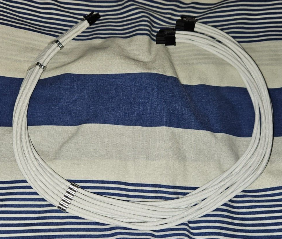 Cablemod Modmesh PRO 12 Pin to PCIE PSU White Cable Silver Comb 55cm RT ...