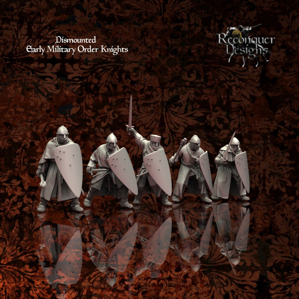 Reconquer Designs Miniature Medieval 12th Century Templar Foot Knights ...