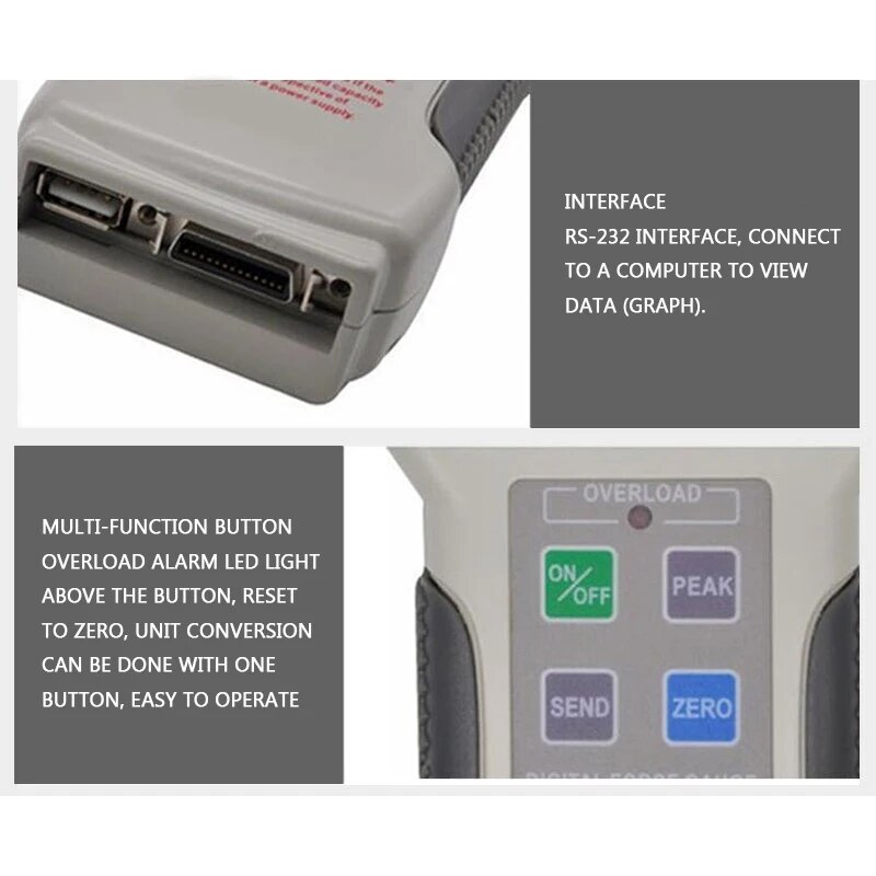 Digital Push-Pull Tester ZP-5-1000N Spring Force Gauge Tensile Testing ...
